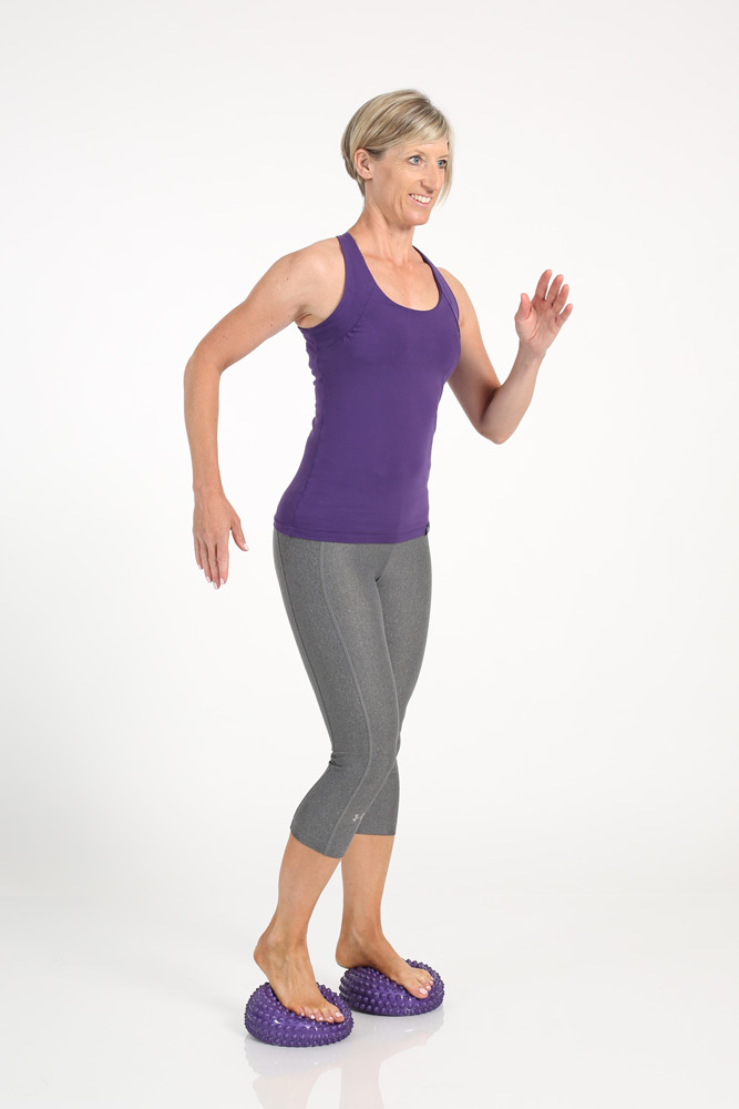 Alternately roll off your feet on the Senso Balance Hedgehogs. The arms ...